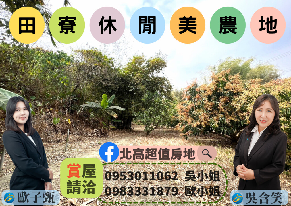 農地⭐現成果樹可採收～近田寮區公所臨路農保農地高雄市田寮區田寮段 樂屋網 土地買賣