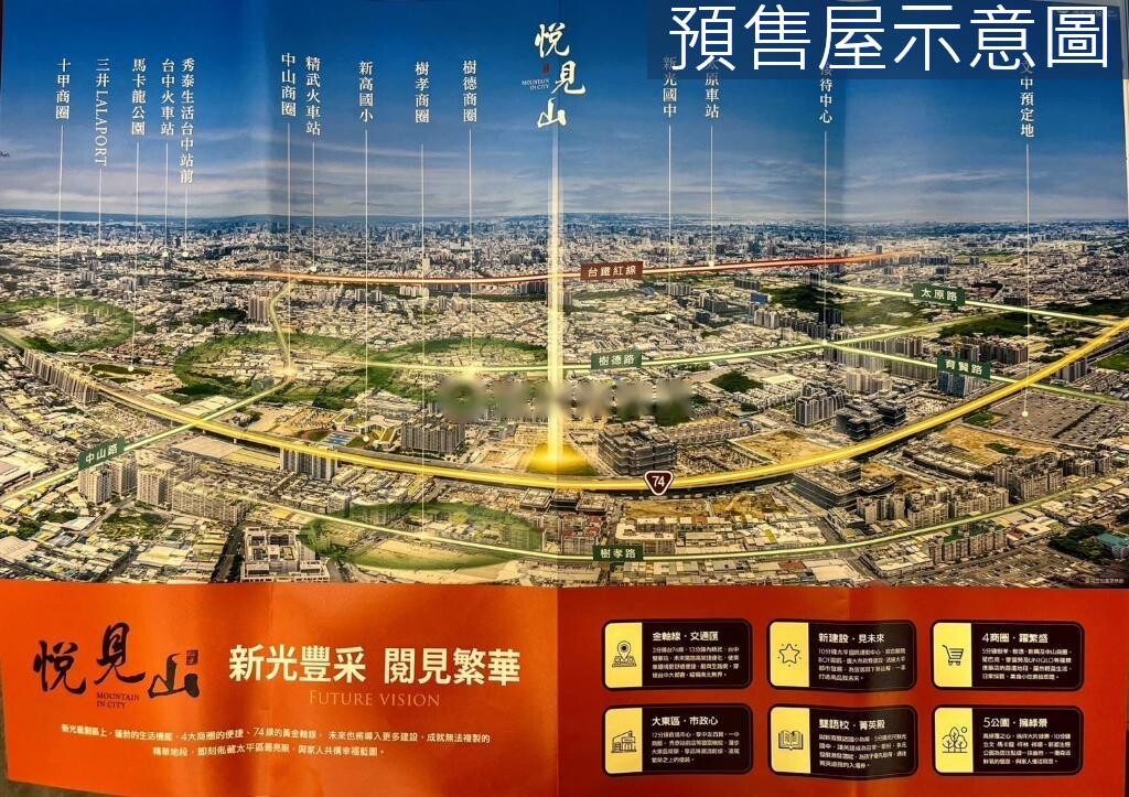 阿one卓越專任悅見山 新高國小大兩房側邊平車 台中市太平區拓建悅見山買房子、房屋出售 樂屋網