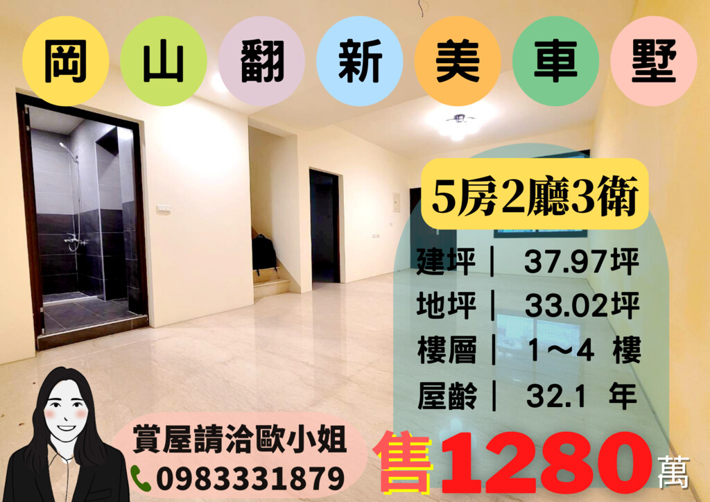 高雄市岡山區灣裡路電梯大廈⭐三代同堂首選～岡山灣裡翻新前後路孝親車墅 房屋出售 樂屋網