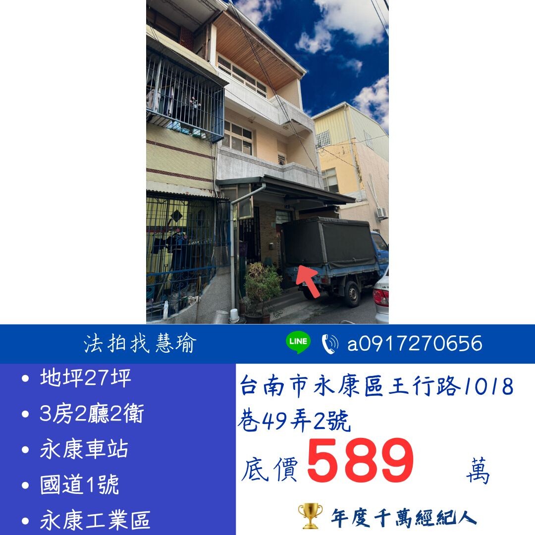 房貸緊縮法拍好貸 近永康工業區大地坪3層美透天 台南市永康區買房子、房屋出售 樂屋網